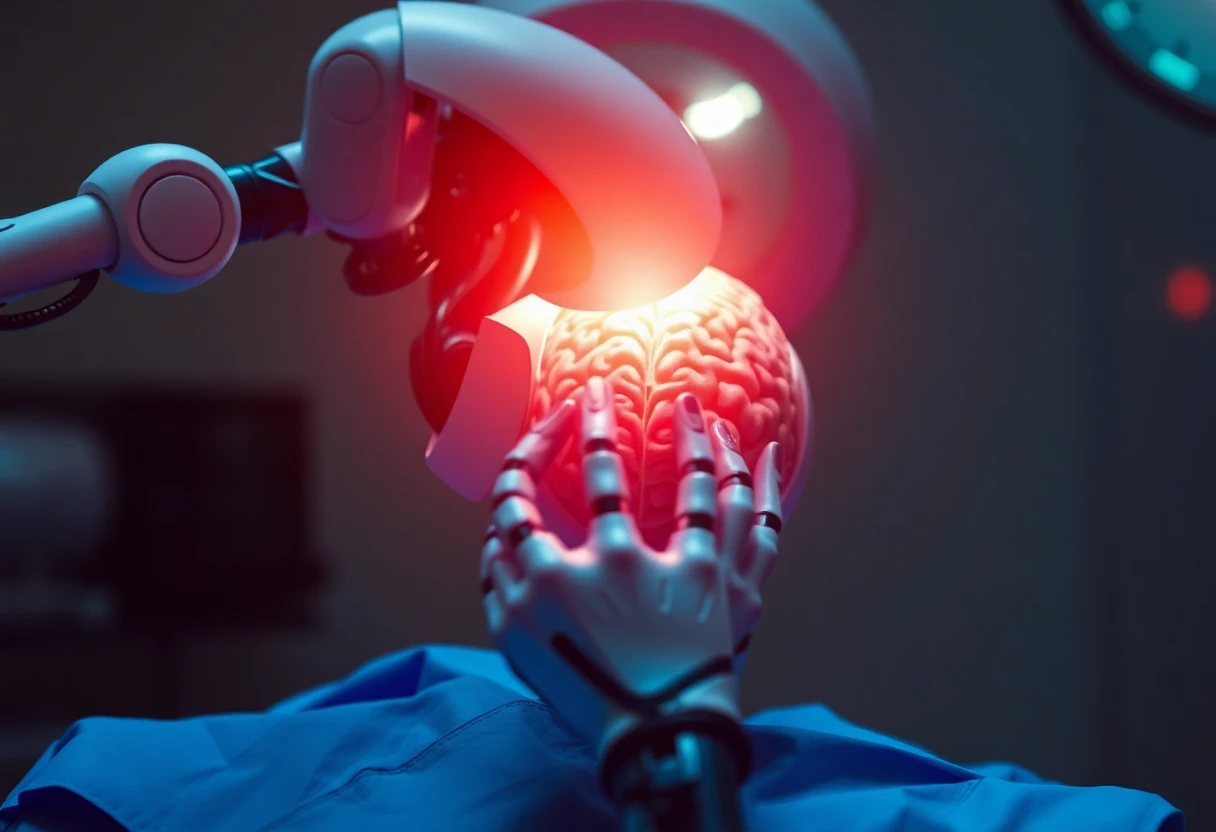 "a robot performing brain surgery on a human" | HackerNoon